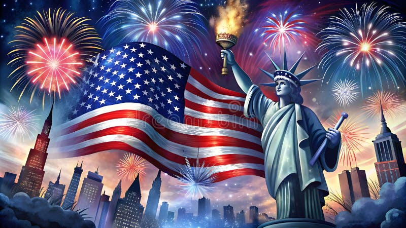 America Independence Background Flag Stock Illustration - Illustration ...