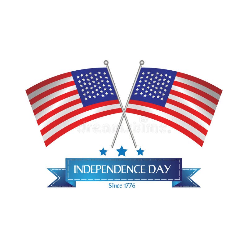 America Independence Cross Flags. Vector Illustration Decorative Design ...
