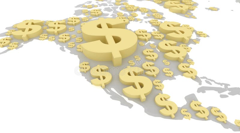America map dollar sign stock illustration. Illustration of dollar ...