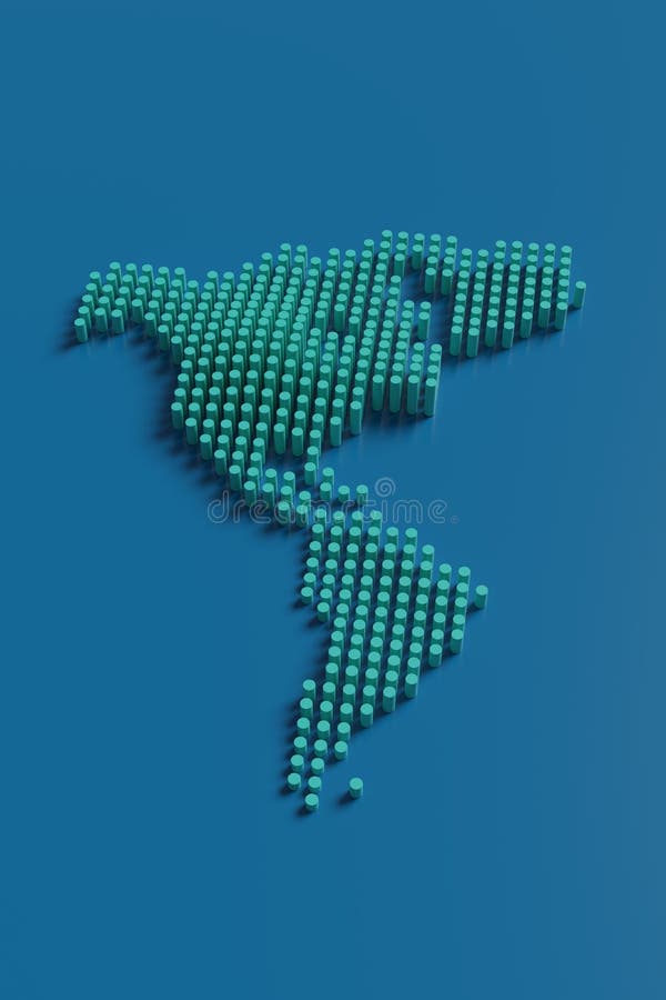 America Map with Green Columns. 3d Illustration Stock Illustration ...