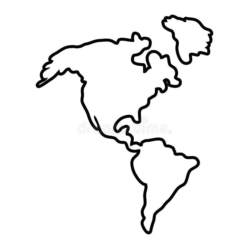 America Map Icon in Black and White Stock Vector - Illustration of ...