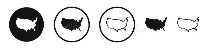 America Map Icon Isolated on White Background Stock Vector ...