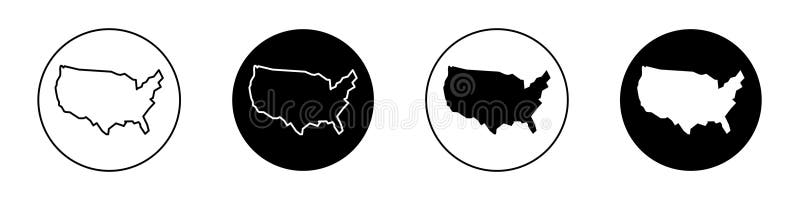 America Map Icon Isolated on White Background Stock Vector ...