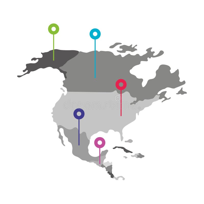 America Map Mark Navigation Stock Vector - Illustration of mark, guide ...