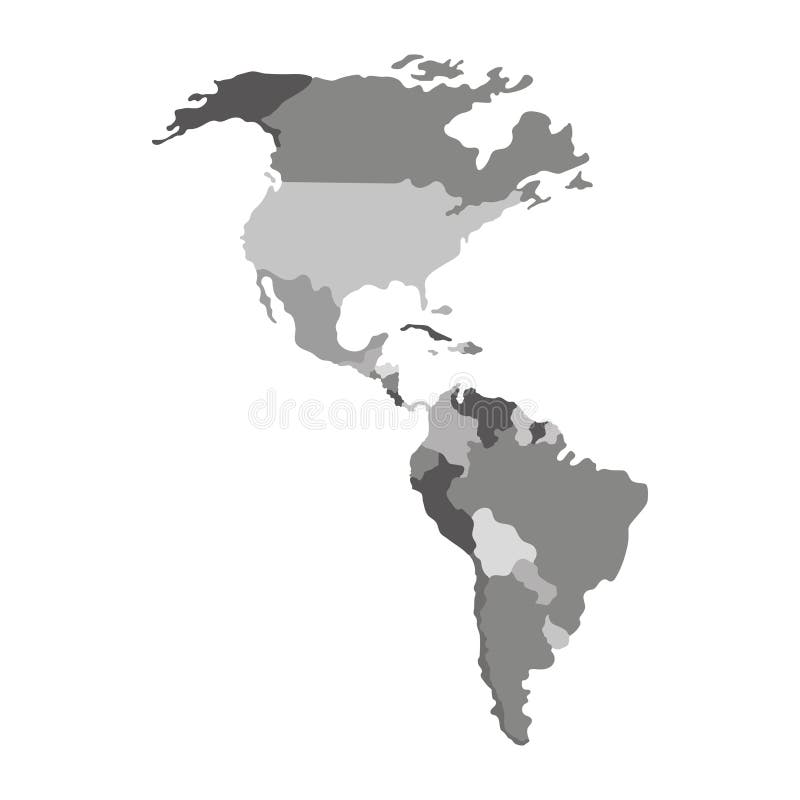 America Map Monochrome Icon Stock Vector - Illustration of continent ...