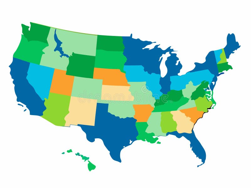 America Map Vector on White Background Stock Vector - Illustration of ...