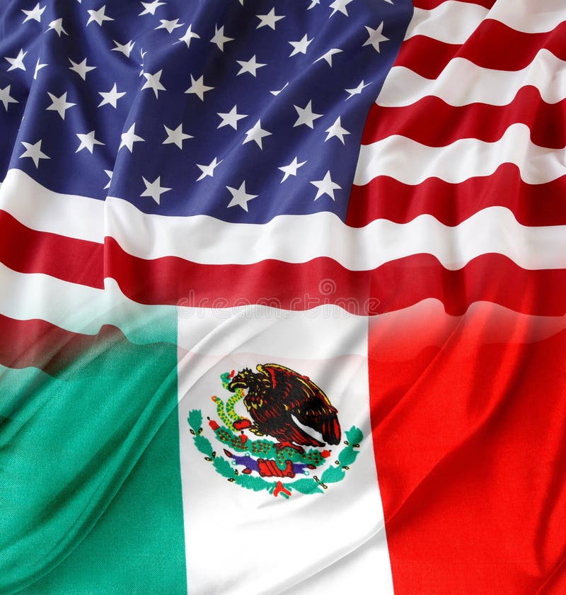 America and Mexico Flags Together Stock Image - Image of nation, object ...