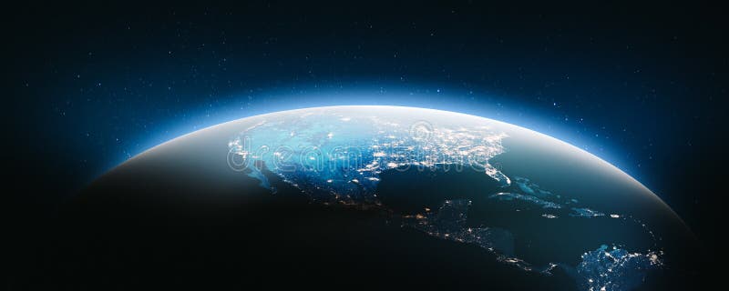 America at night stock illustration. Illustration of earth - 166872053