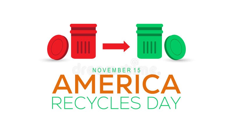 America Recycles Day Sign and Badge Stock Vector - Illustration of ...