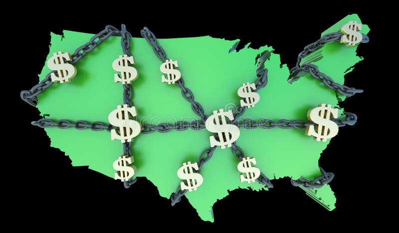 America S Financial Shackles Stock Illustration - Illustration of ...