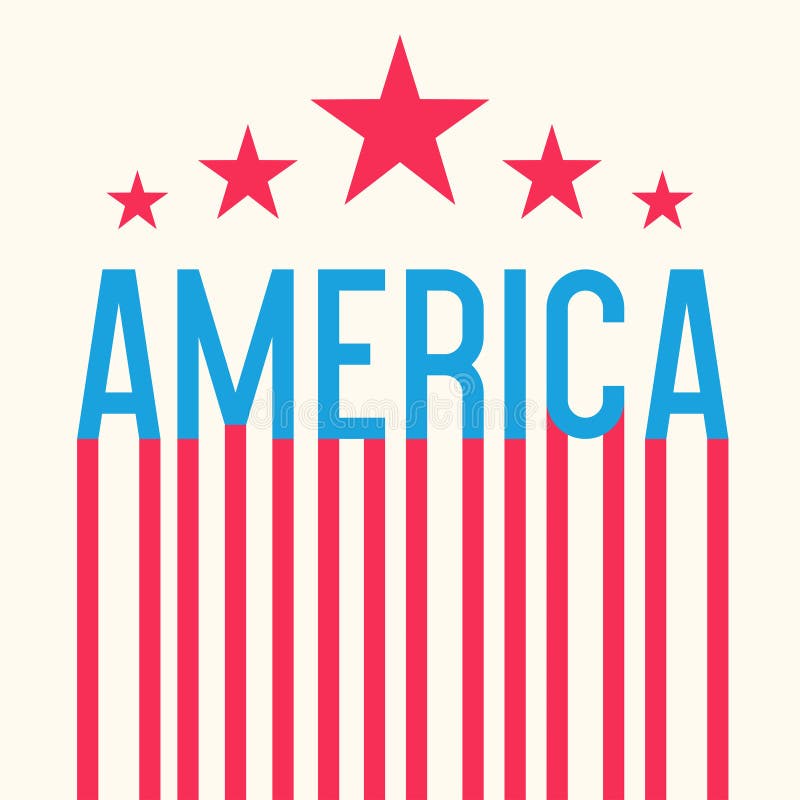 America Sign Modern Typography Banner Color Style Stock Vector ...