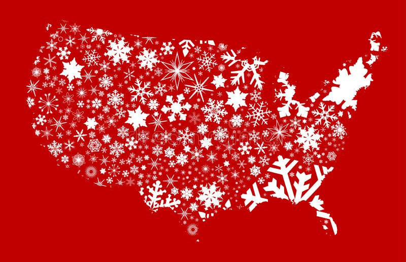 America Snowflake Map stock vector. Illustration of christmas - 81067231