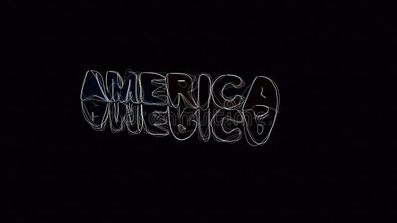 America Text Hand Draw Digital Art Illustration Stock Illustration ...