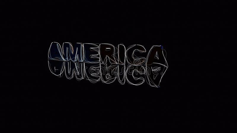 America Text Hand Draw Digital Art Illustration Stock Illustration ...