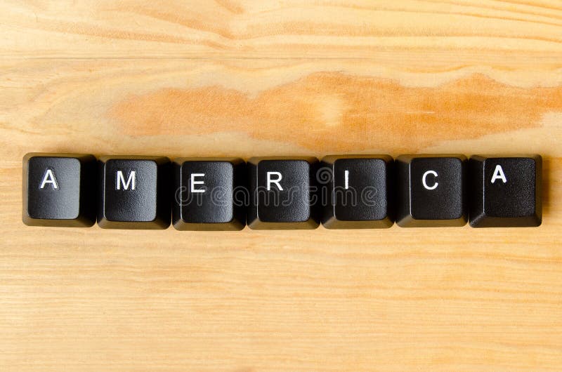 America Word on Black Board Background Composed from Colorful Abc ...