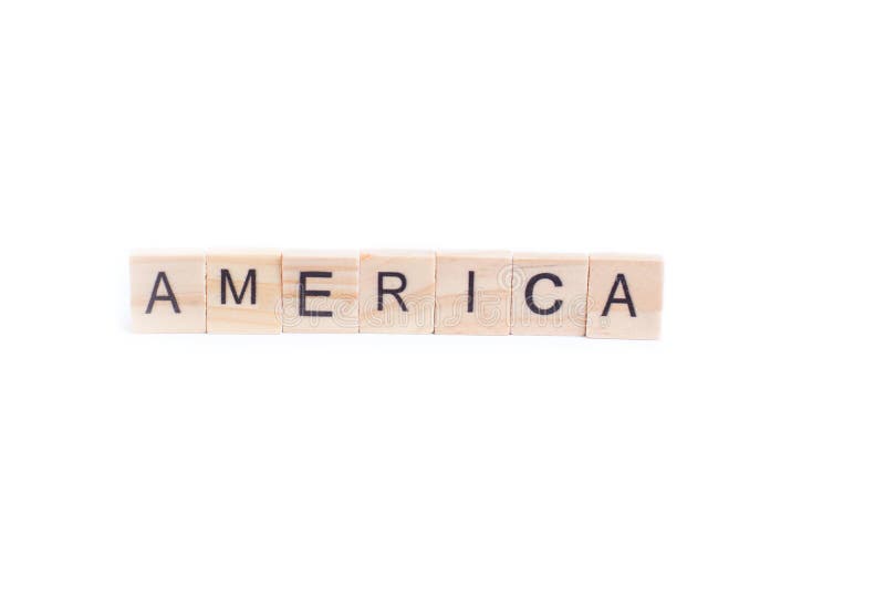 America Word on Green Background Composed from Colorful Abc Alphabet ...