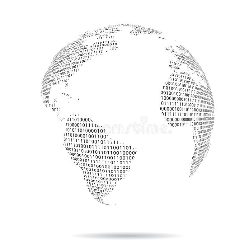 Binary code globe stock vector. Illustration of computer - 96027731