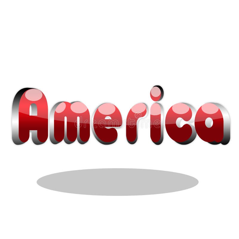 America Writing 3D Illustration Image. Stock Illustration ...