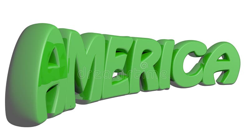 `AMERICA` Written with Red 3D Letters on Earth and White Background ...