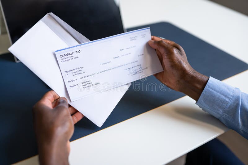 American African Holding Paycheck Stock Image - Image of holds ...