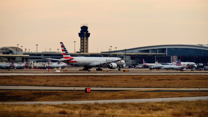 American Airlines Boeing 777 Airplane Ready for Takeoff Editorial Image ...