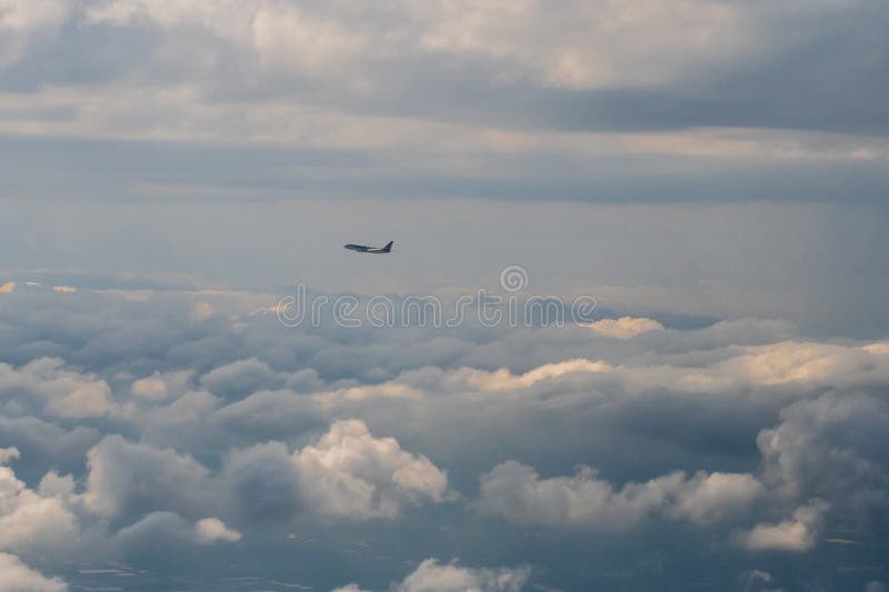 Air To Air Photograph of an American Airlines Jet on a Parallel ...
