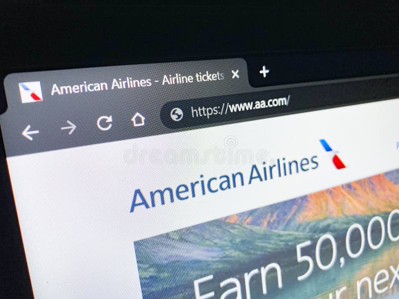 American Airlines Web Page on a Computer Screen Editorial Photography ...