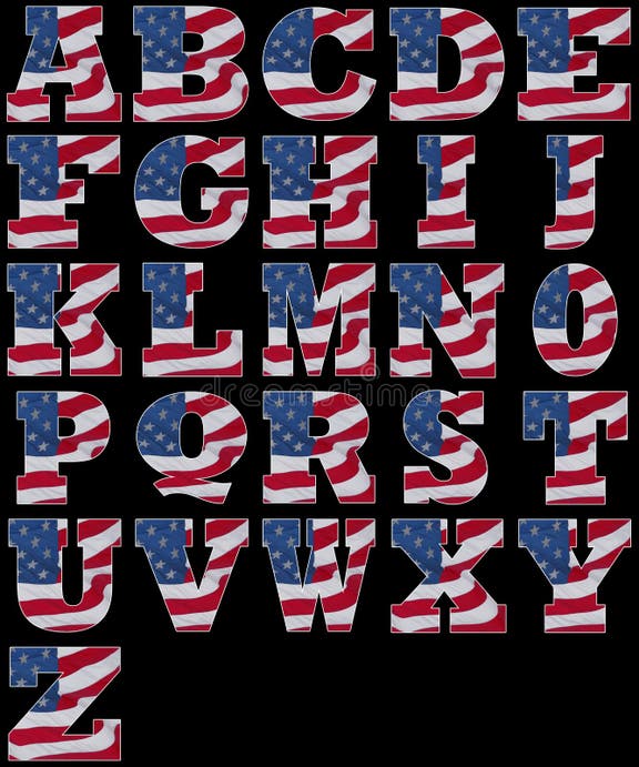 American alphabet stock illustration. Illustration of flag - 9608628