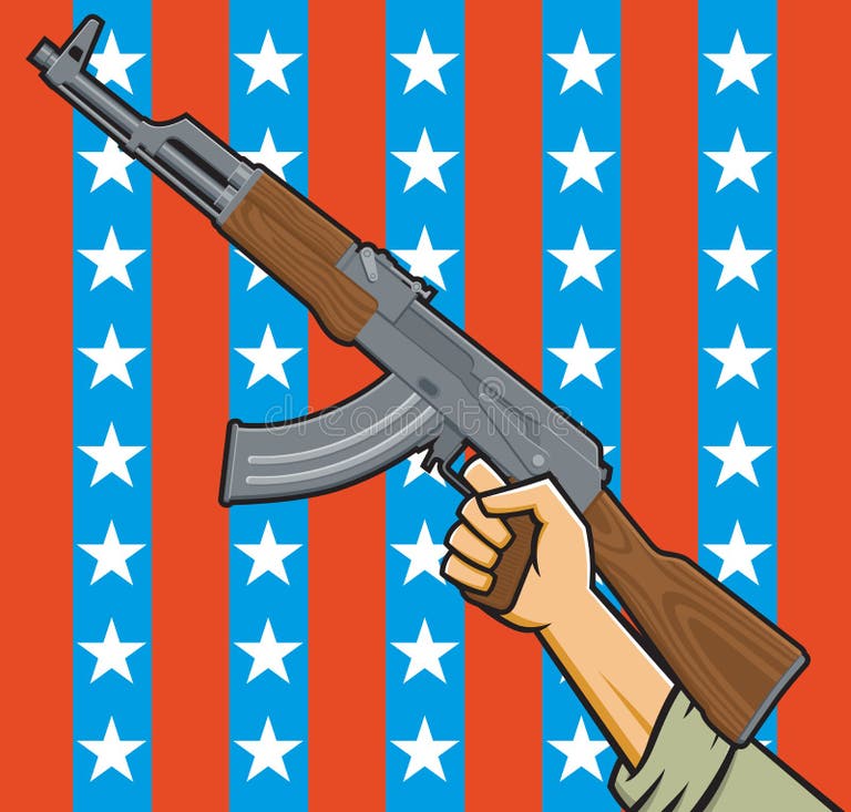 American Flag Assault Rifle Stock Illustrations – 52 American Flag ...