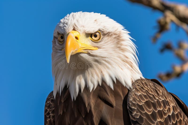 American Bald Eagle with Blue Sky. Eagle Stock Illustration ...
