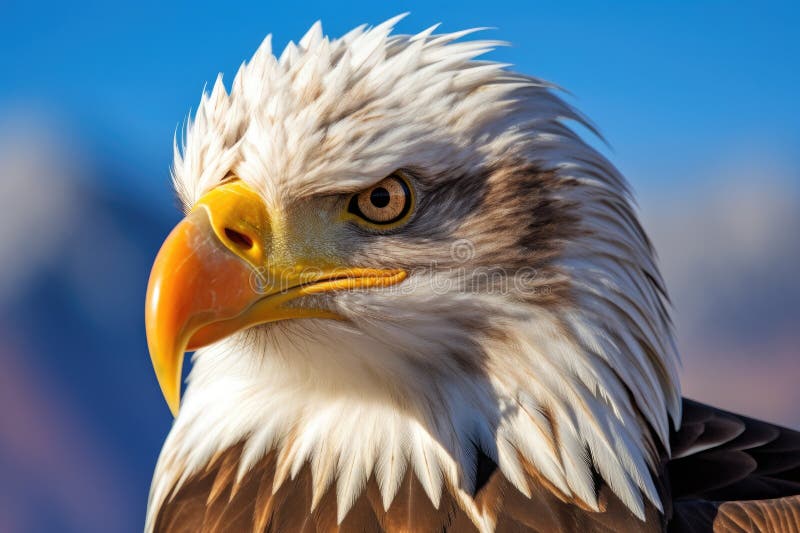 American Bald Eagle with Blue Sky. Eagle Stock Illustration ...