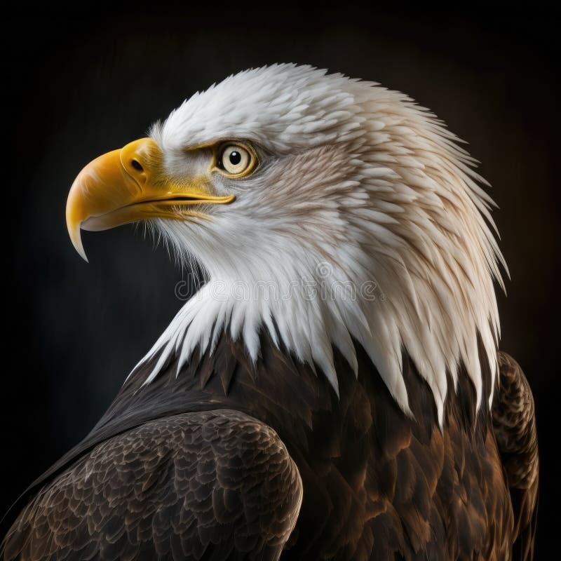 American Bald Eagle Full Body Detail Portret Side View. Stock ... American Bald Eagle Full Body Detail Portret Side View. Stock ...