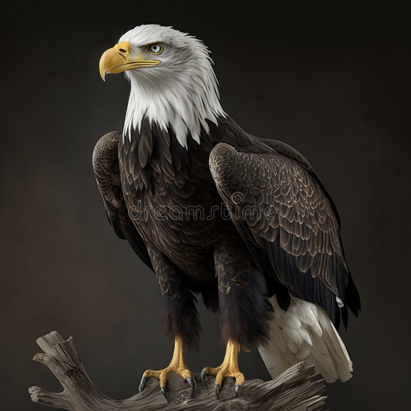 American Bald Eagle Full Body Detail Portrait, Side View. Stock Photo ...
