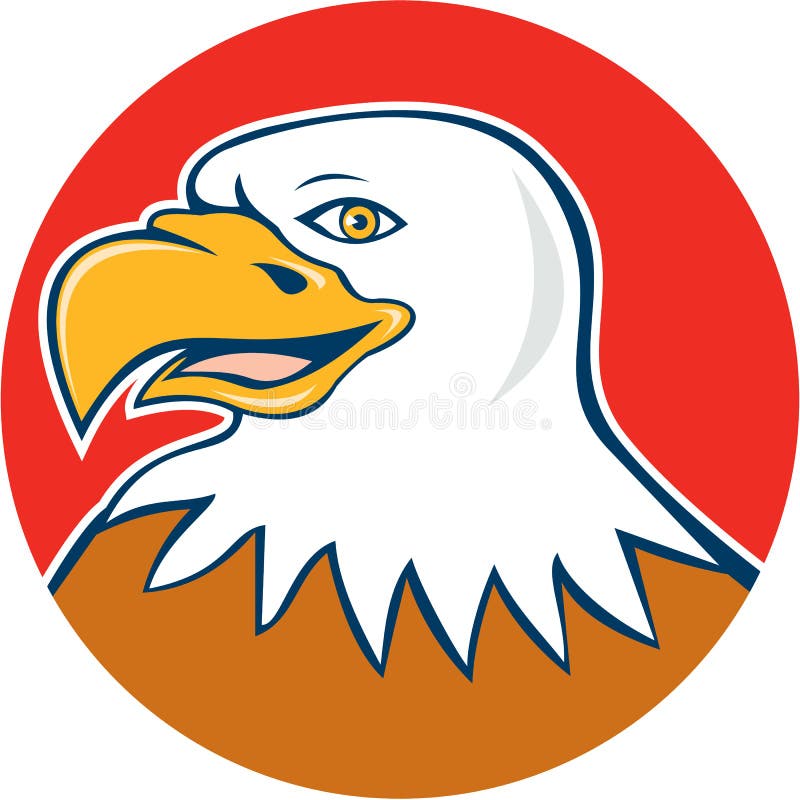 American Bald Eagle Head Smiling Circle Cartoon Stock Illustration ...