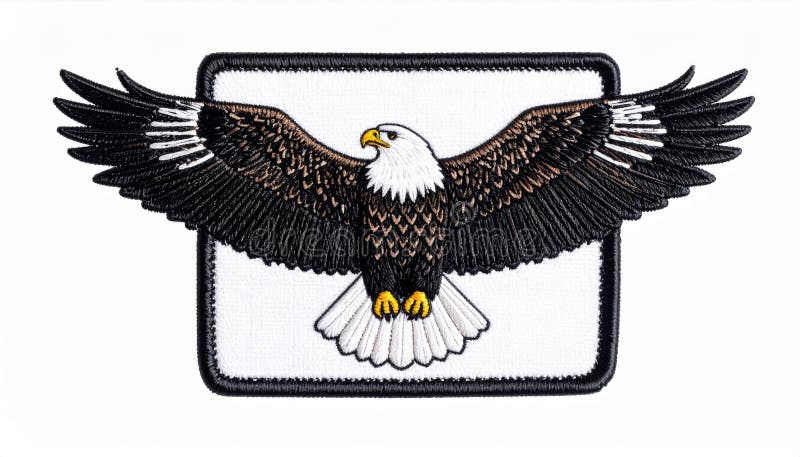 American Bald Eagle Patch: Detailed Brown and Black Bird Illustration ...