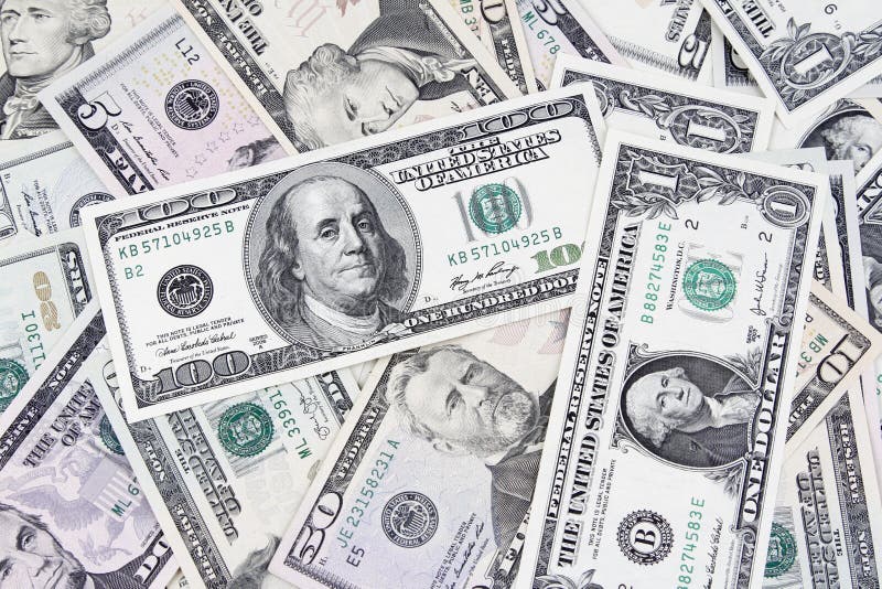 American Banknotes and Coins Stock Image - Image of credit, american ...