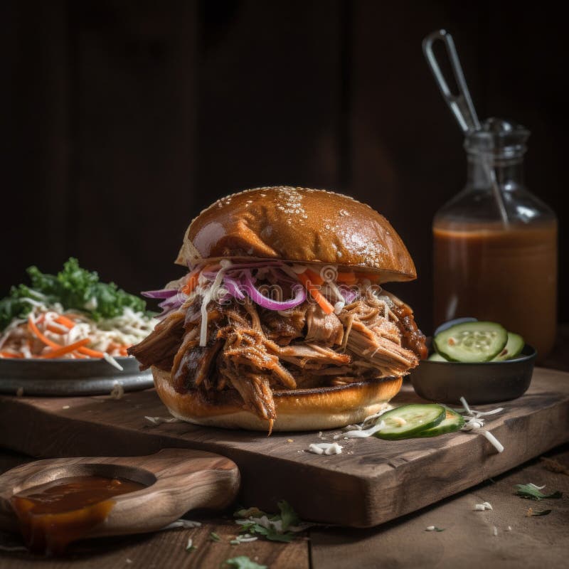 Pulled Pork Sandwich Stock Illustrations – 384 Pulled Pork Sandwich ...