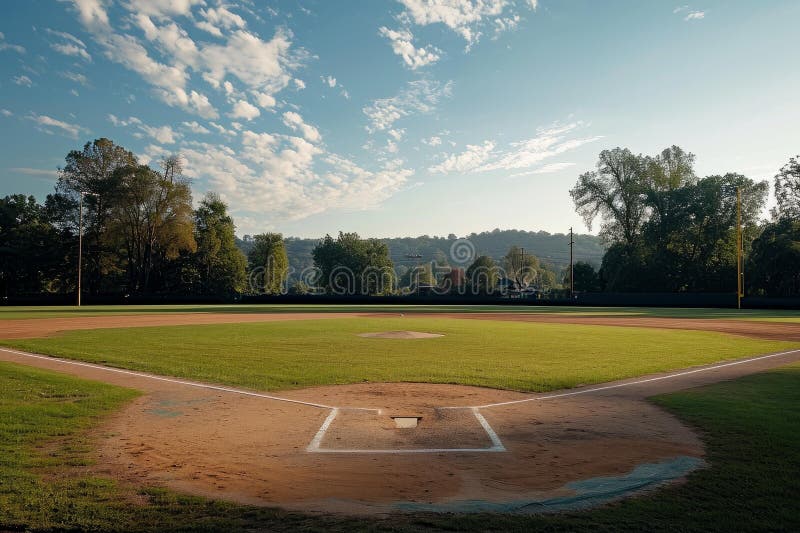 American Baseball Field. Generate Ai Stock Image - Image of defense ...