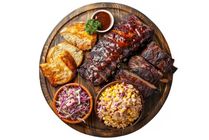 American BBQ Platter Featuring Ribs, Brisket, and Pulled Pork ...