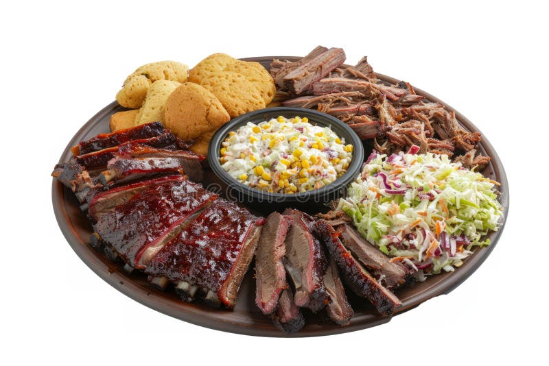 American BBQ Platter Featuring Ribs, Brisket, and Pulled Pork ...