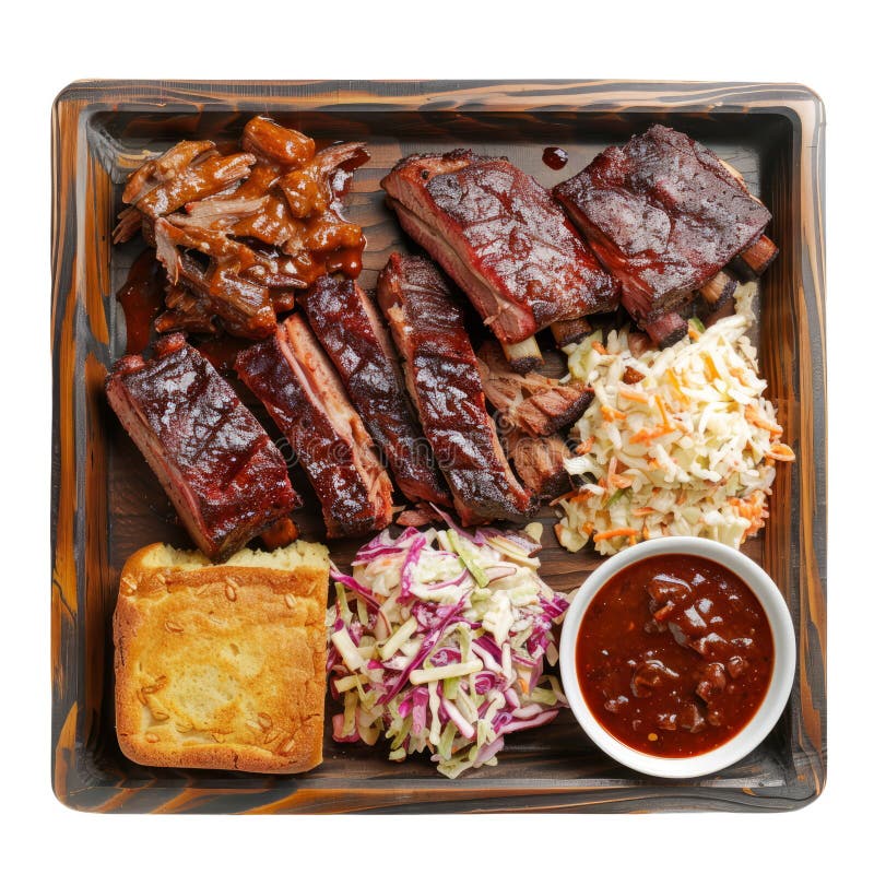 American BBQ Platter Featuring Ribs, Brisket, and Pulled Pork ...