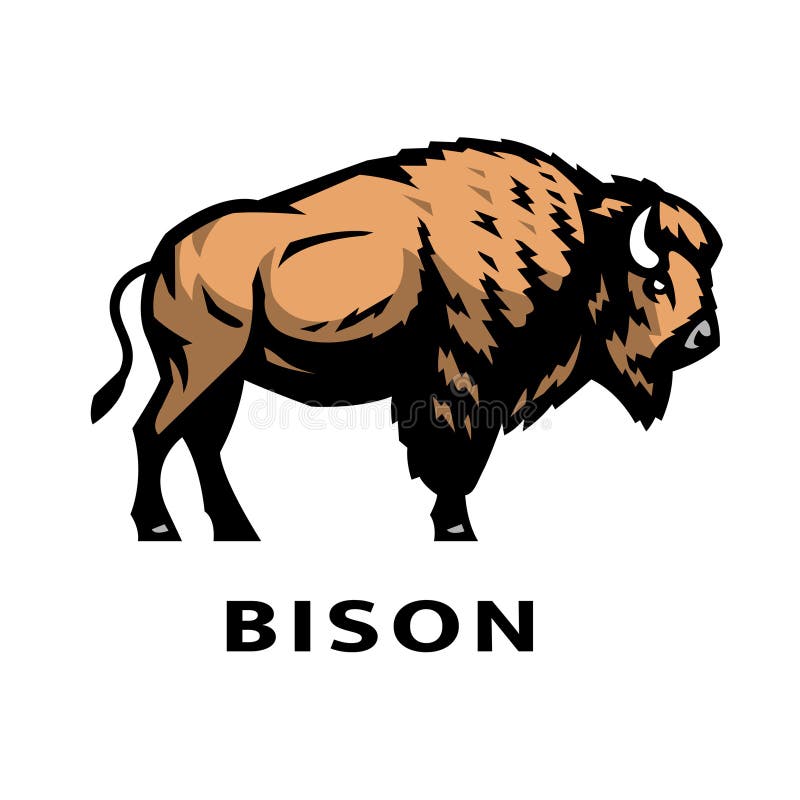 American bison logo. stock illustration. Illustration of emblem - 301526535