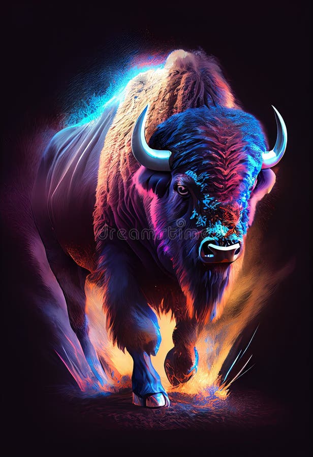 American Bison on the Run stock photo. Image of speed - 271732260