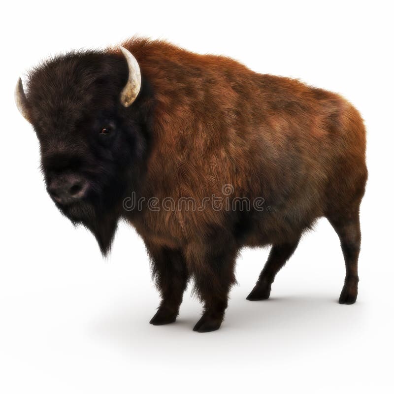 American Bison on a White Background. Stock Illustration - Illustration ...
