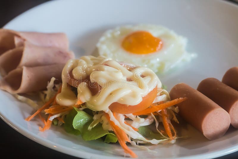 American Breakfast stock image. Image of greasy, garnish - 83360573