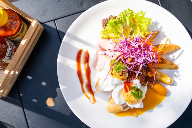 American Breakfast Ready for Eat in Morning Stock Image - Image of ...