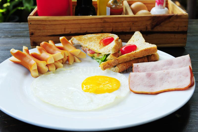 American breakfast stock photo. Image of buttered, potato - 48209728