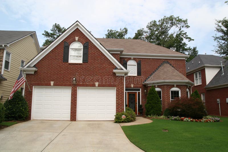 American Brick Home stock photo. Image of garage, house - 2841336