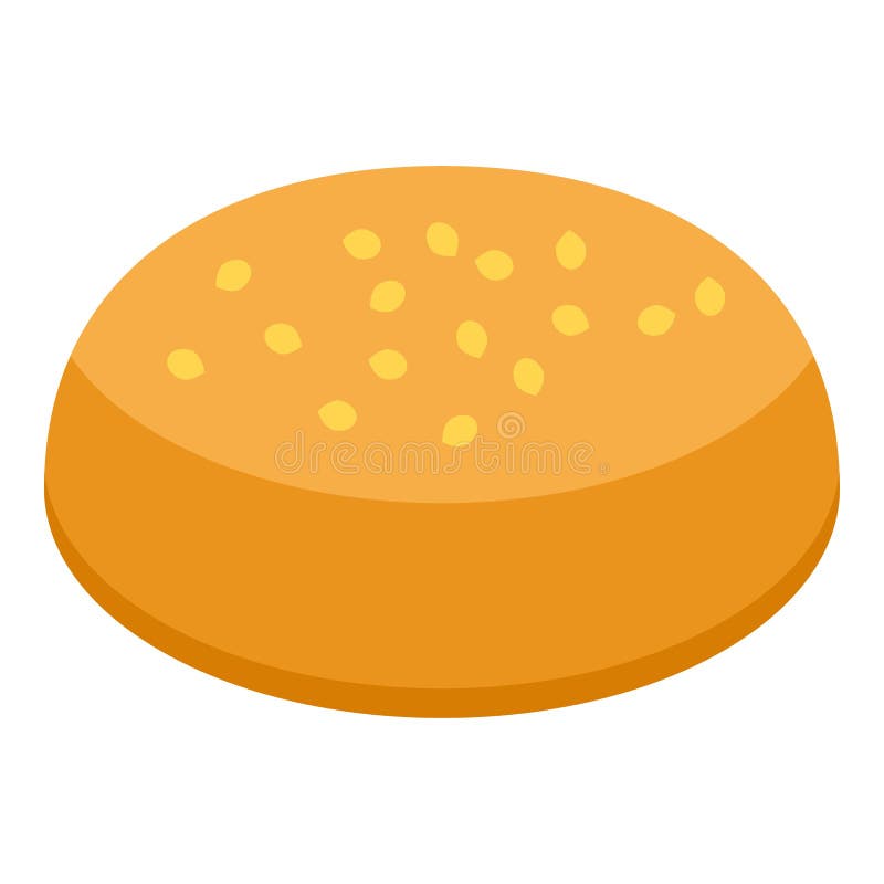 American Burger Bun Icon, Isometric Style Stock Vector - Illustration ...