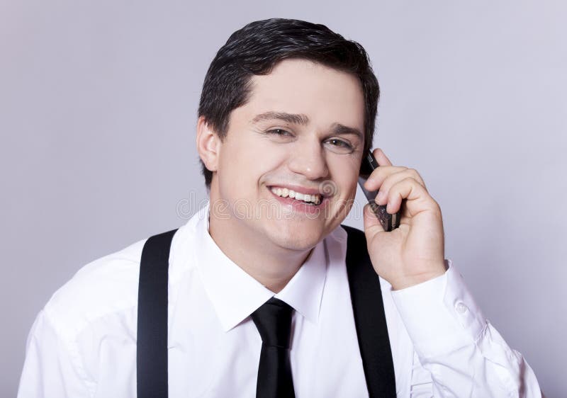 American Businessman Calling by Phone. Stock Image - Image of seductive ...